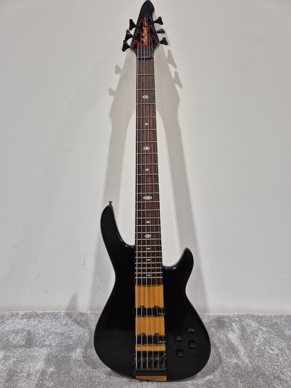 Aria Pro II 6 String Avante 24 Fret Electric Bass Guitar - Black ...