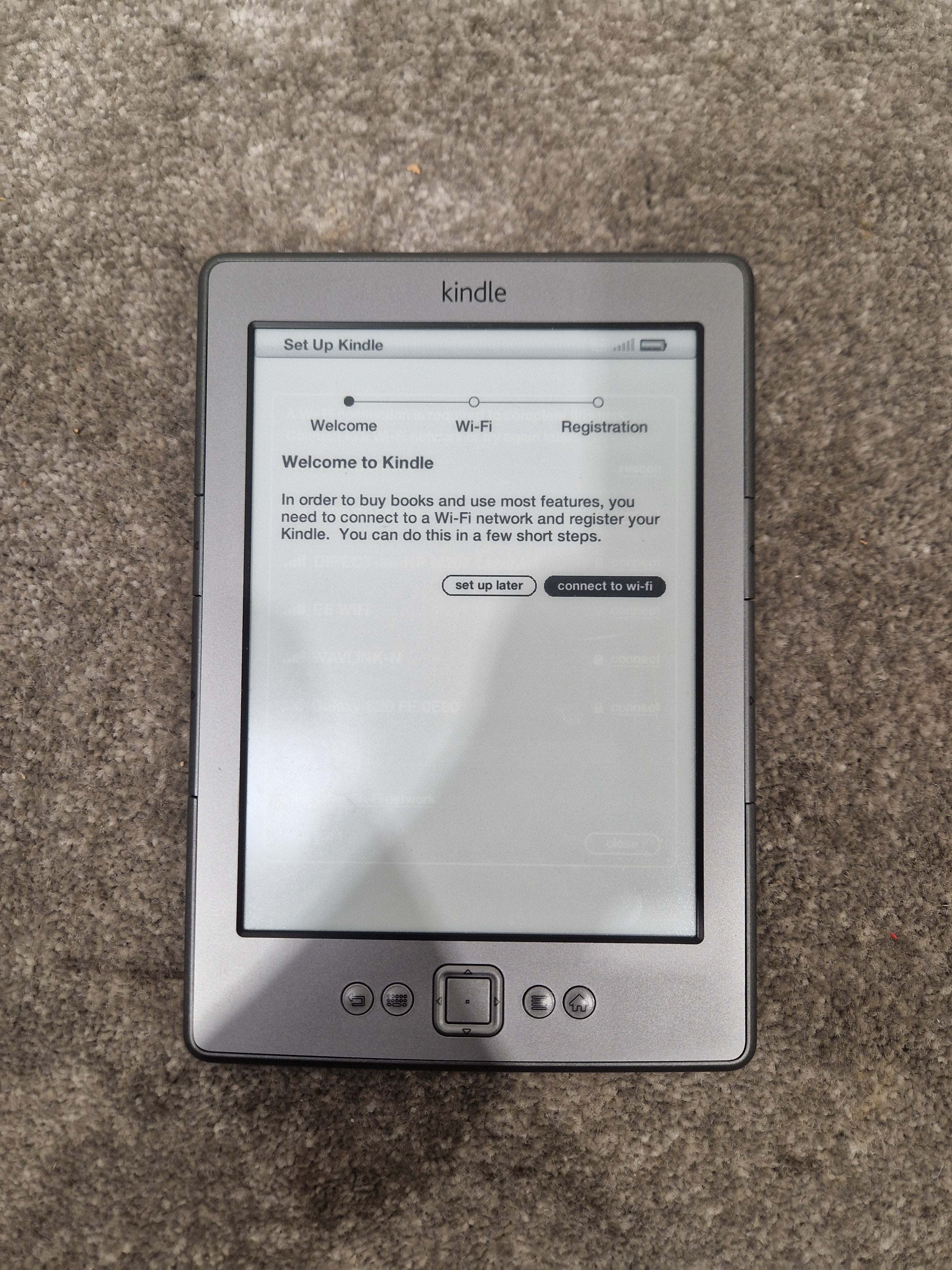 Amazon Kindle Grey E-Reader - 6" Display, Wi-Fi - Good w/ Power Supply ...